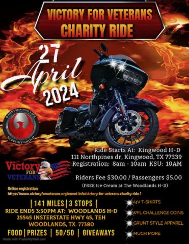 Cancelled - Chapter Ride to Victory for Veteran's Charity Ride | The Woodlands Texas Chapter ...